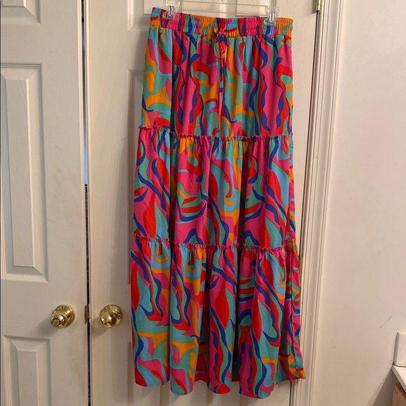 Source Unknown | Skirts | Colorful Abstract Maxi Skirt | Poshmark
